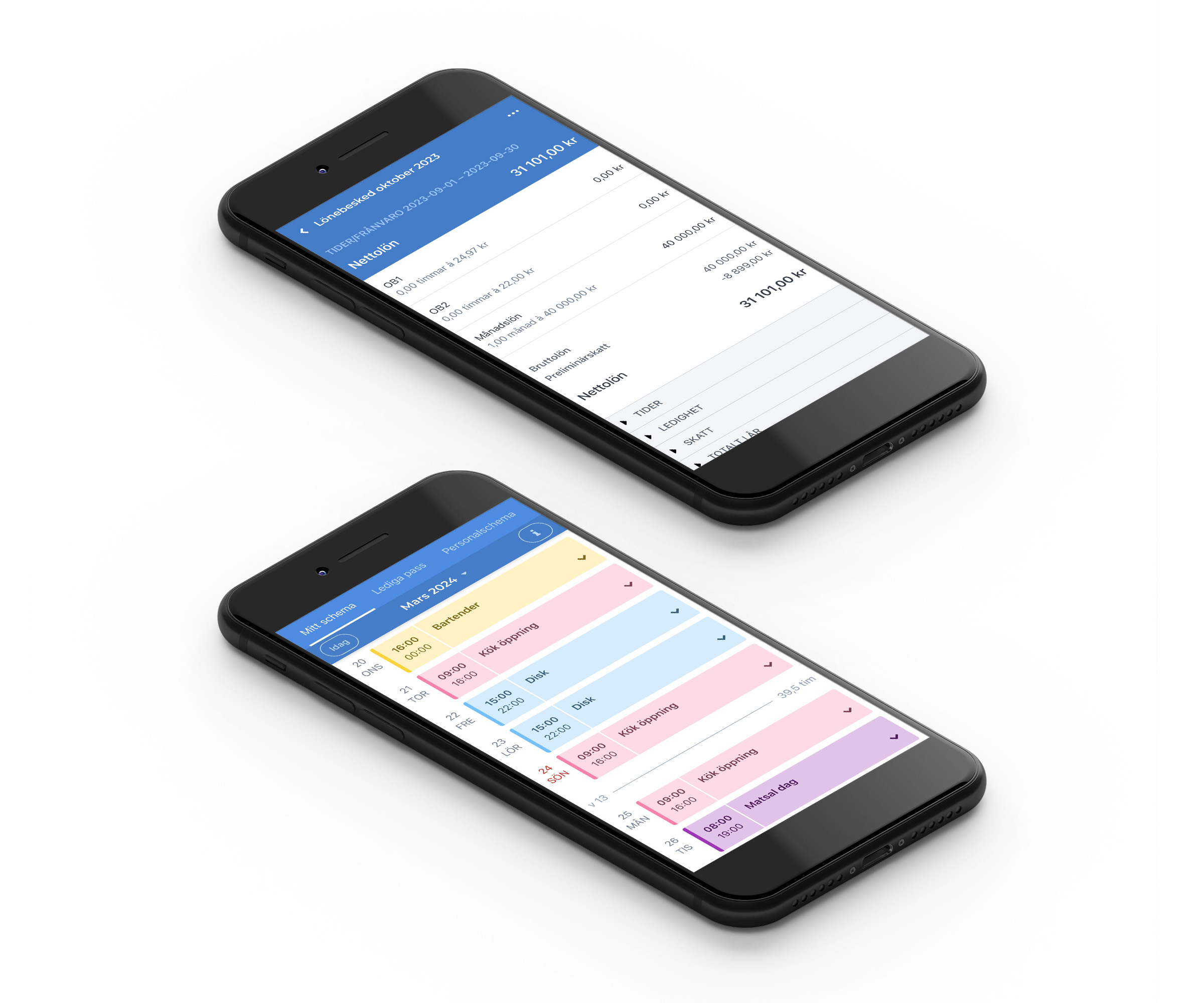 Löner och schemaläggning i app för anställda - Personalkollen